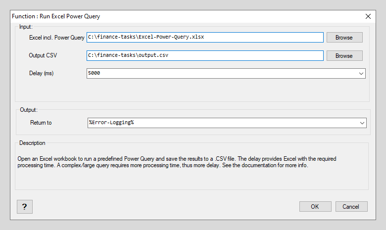 Run Excel Power Query Yarado Documentation